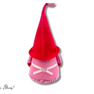 Valentines Gnome Female Pattern, Felt Gnome Pattern, Valentines ...