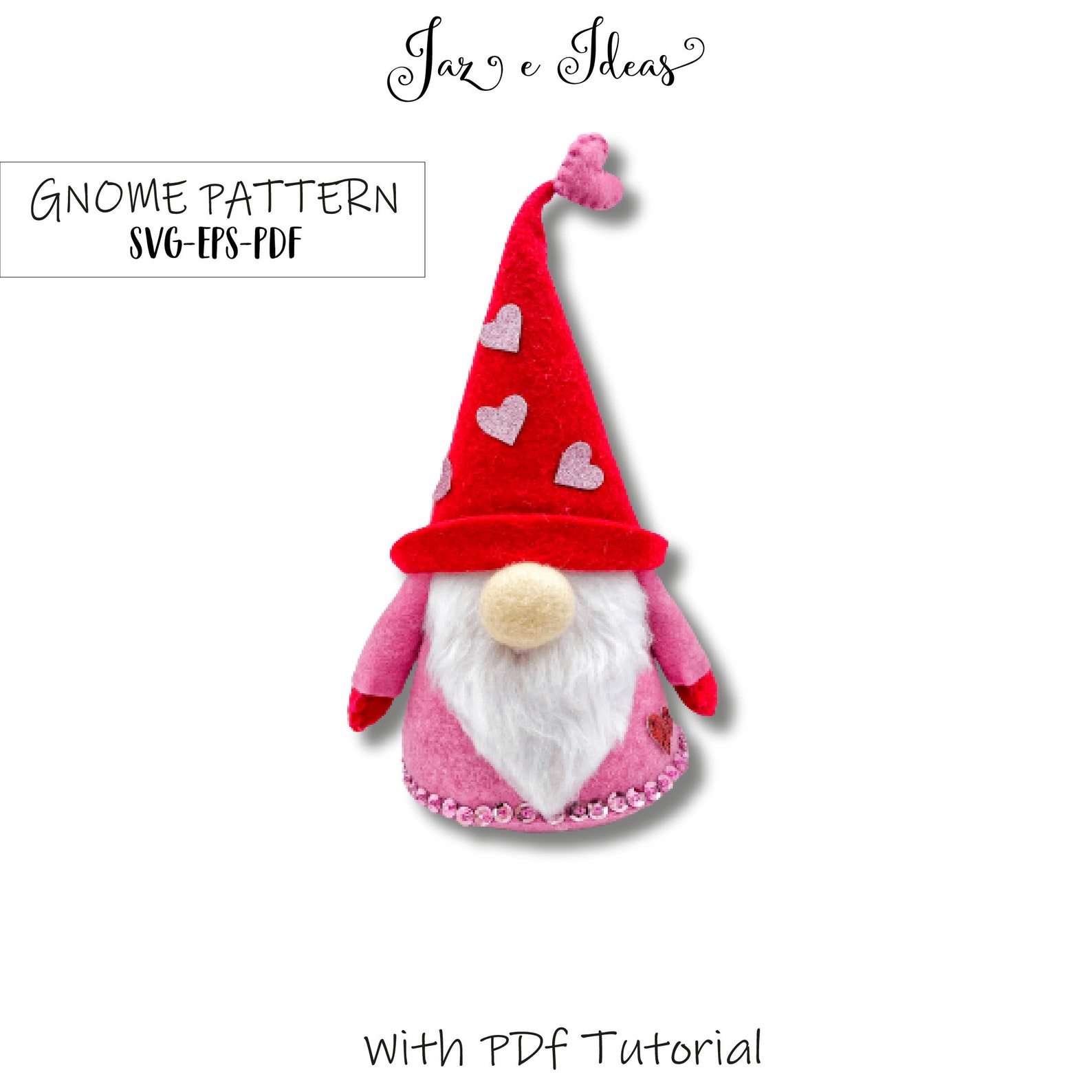 Valentines Couple Gnome Pattern Felt Gnome Pattern - Etsy