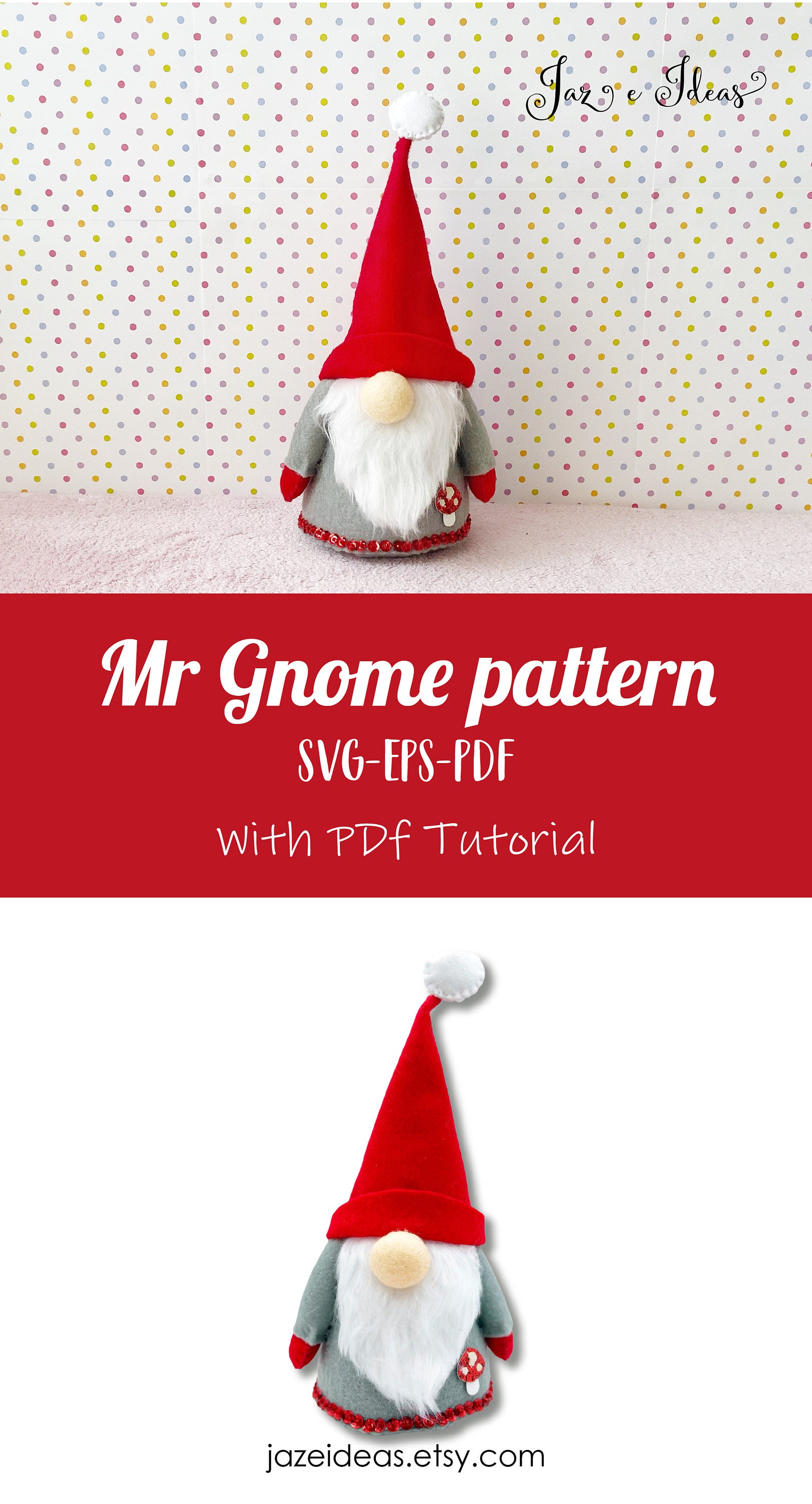 Gnome Pattern Pdf, Diy Gnome Tutorial, Felt Gnome Pattern - Etsy