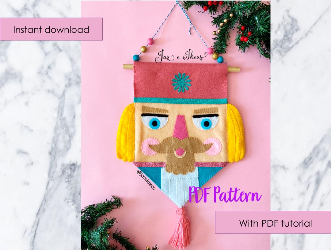 Nutcracker Banner Pattern, Felt Christmas Banner, Pdf Christmas Pattern ...