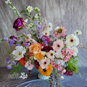 Artificial Butterfly Ranunculus Arrangement in a White Ceramic, With ...