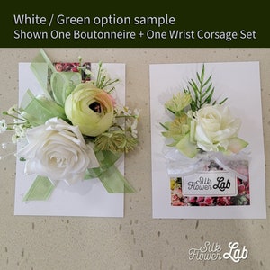 Prom Corsage Boutonniere Set With Artificial Flower, Wedding Corsage ...