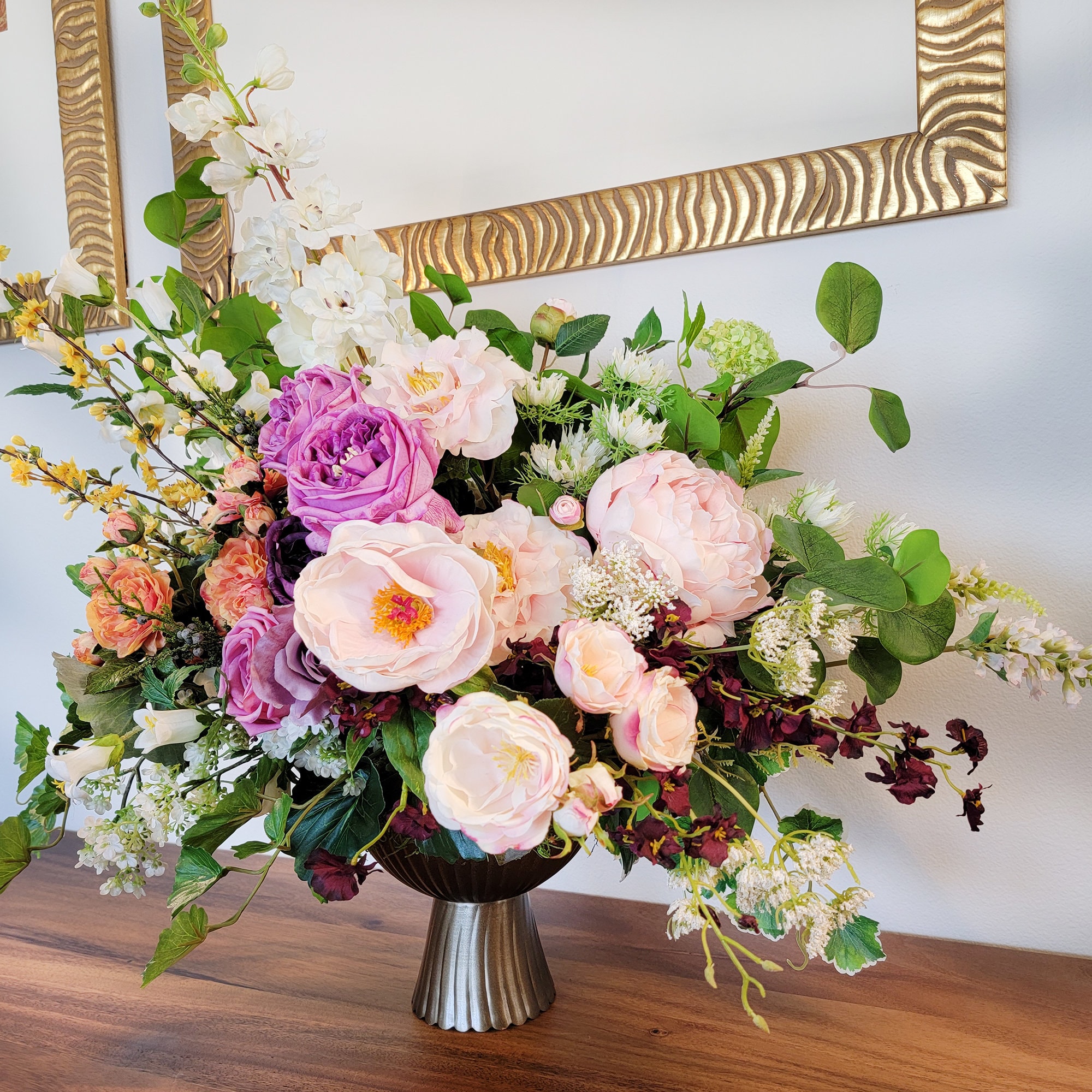 Premium Fake Flower Arrangement Real Touch Purple Rose - Etsy