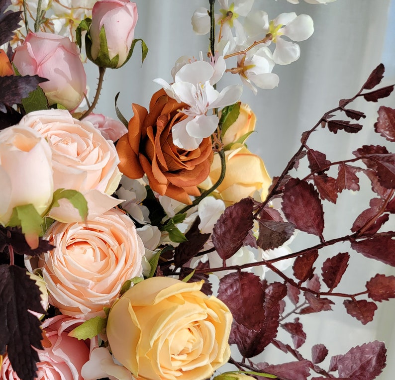 Premium Silk Flower Bouquet Bridal Bouquet Brown Rose | Etsy