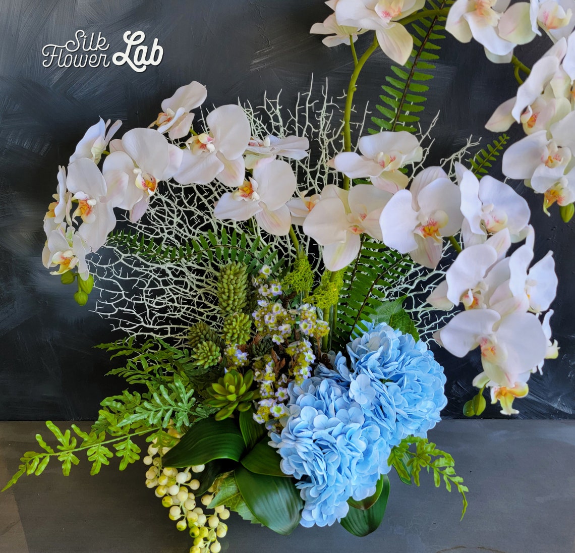 Nautical Beach Theme Orchid Arrangement With Faux Coral Fan - Etsy