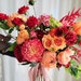 Realistic Red Orange Fake Flower Bouquet, Real Touch Roses, Outdoor ...