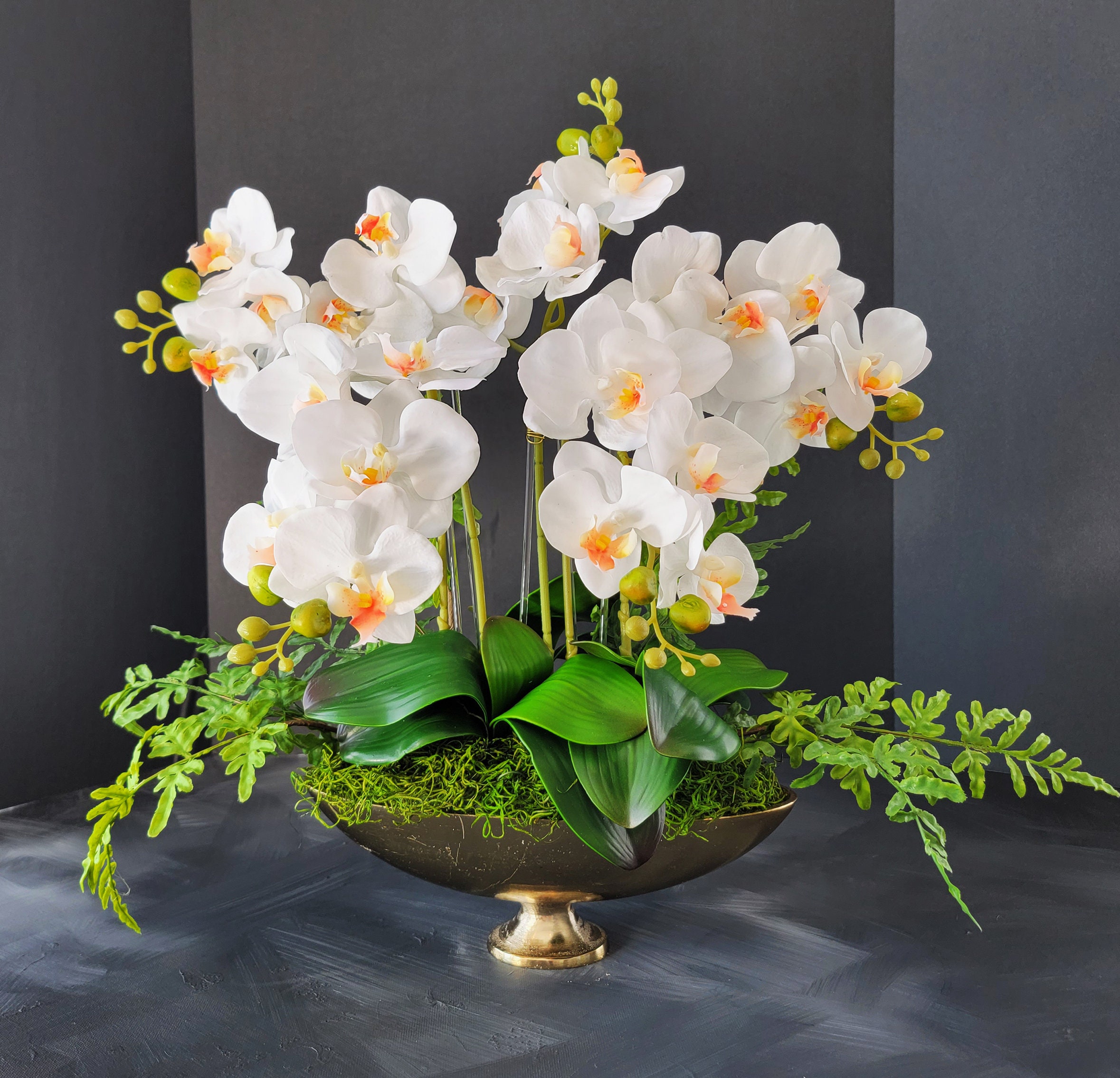 White Orchid Flower In Vase