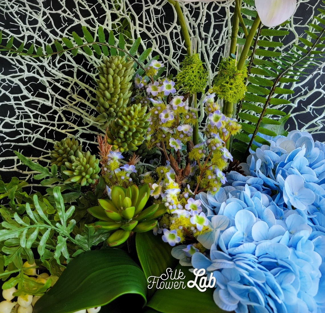 Nautical Beach Theme Orchid Arrangement With Faux Coral Fan - Etsy
