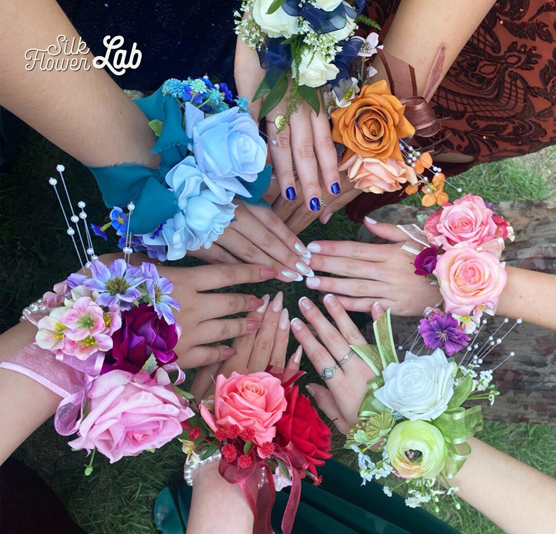 Prom Corsage Boutonniere Set With Artificial Flower, Wedding Corsage ...