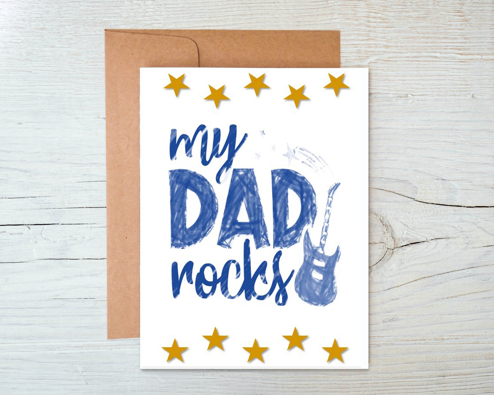 My Dad Rocks, Greeting Card, Father's Day Greeting Card, Dad's Birthday ...