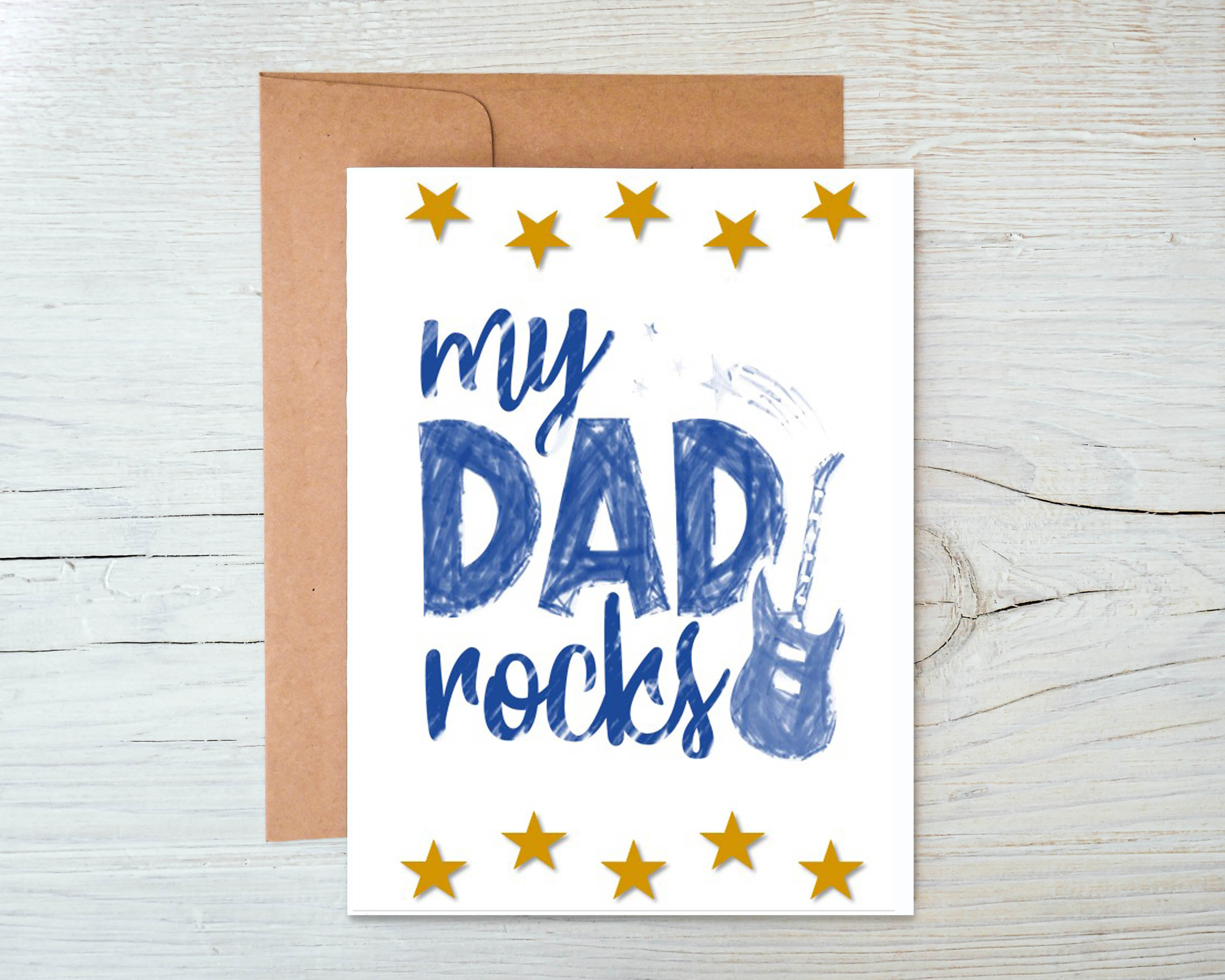 My Dad Rocks, Greeting Card, Father's Day Greeting Card, Dad's Birthday ...