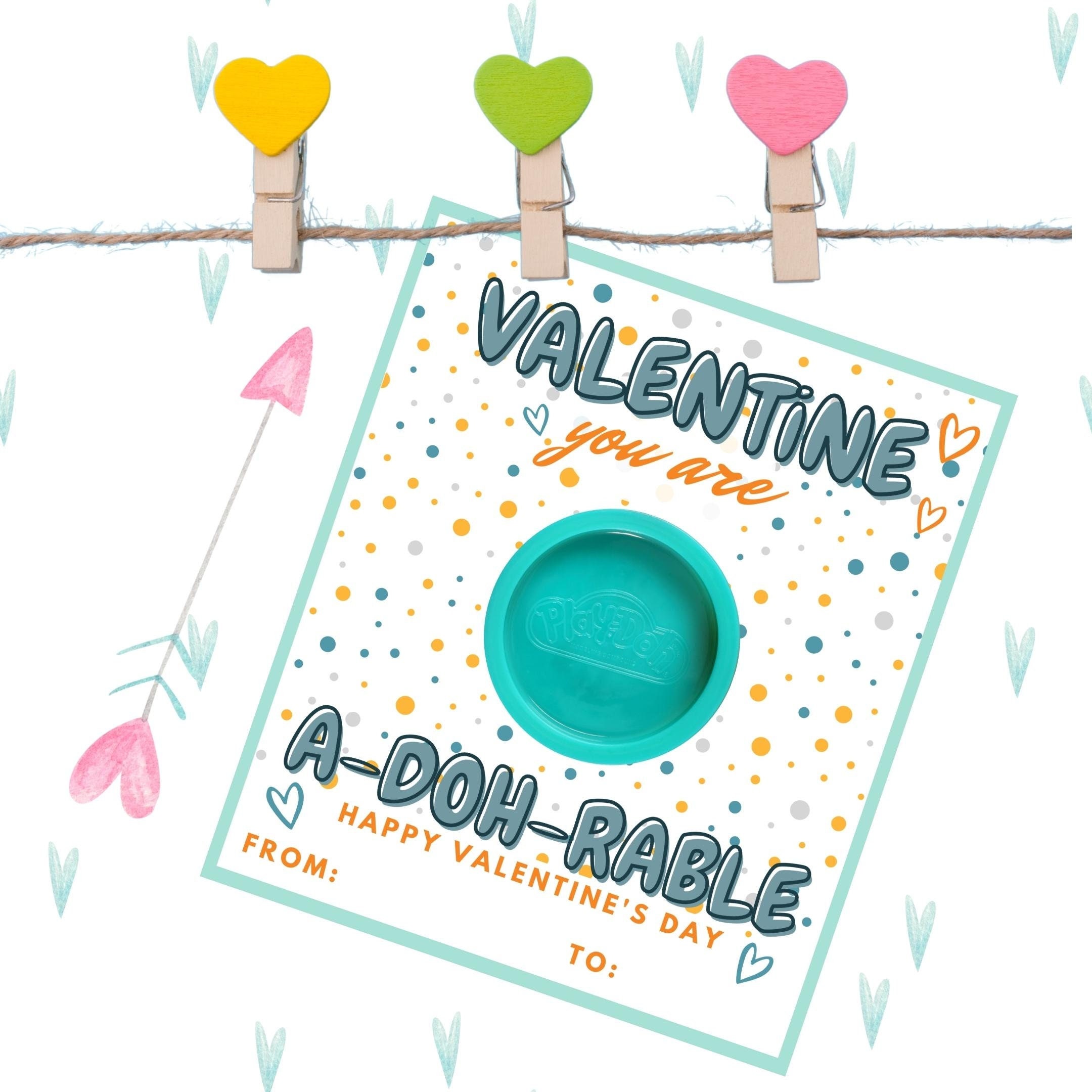 You Are A-doh-rable, Playdough Gift Tag, Valentine's Gift Card, Digital ...