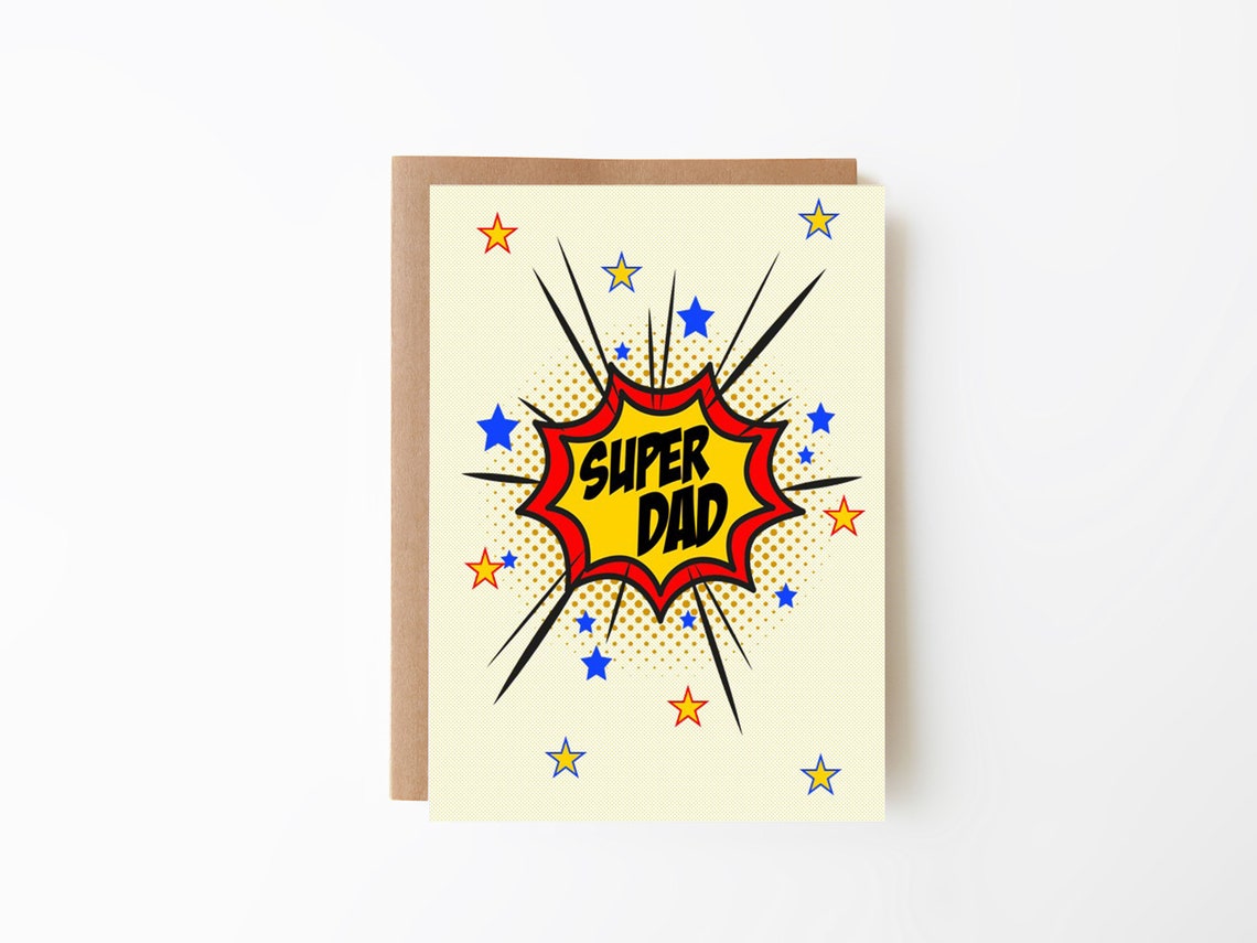 Super Dad, Greeting Card, Father's Day Greeting Card, Dad's Birthday ...