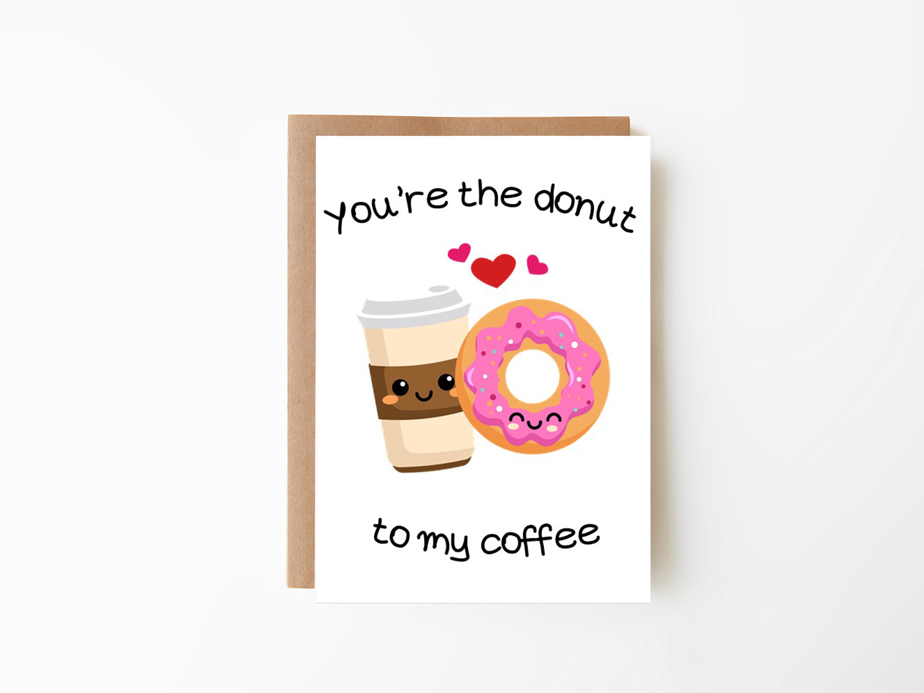 You're the Donut to My Coffee, Funny Card, Valentine's Day Card ...
