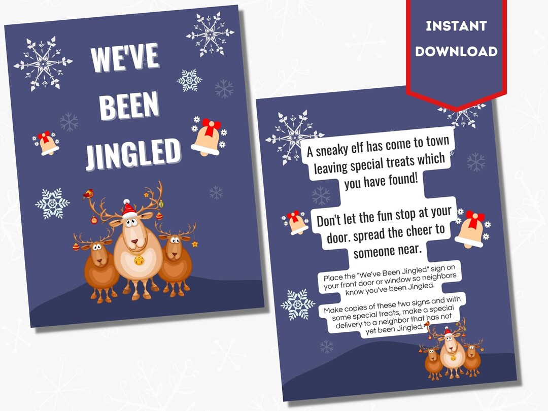 You've Been Jingled Game, Christmas Neighbor Game, Jingled Sign and ...