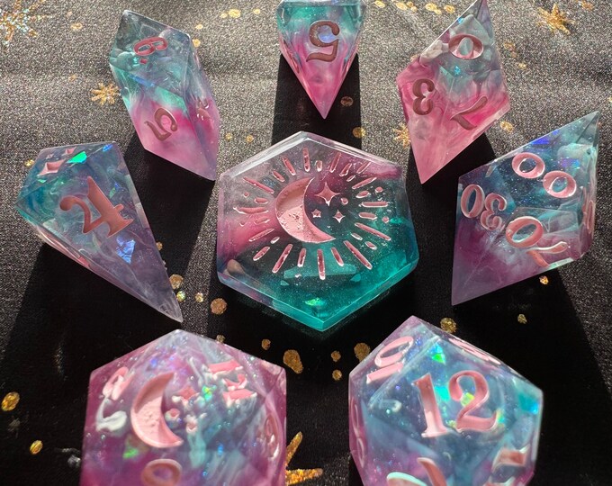Faerie Fire Resin Dice Set 8 Piece Set Crystal Style Rpgdice dnd Dice ...