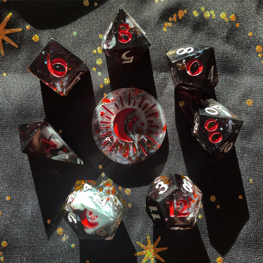 Blood Magic Resin Dice Set 8 Piece Set Rpgdice dnd Dice - Etsy