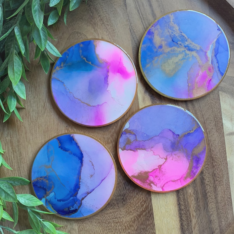 Alcohol Ink Coasters - Etsy