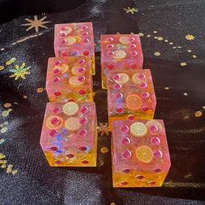 Strawberry Lemonade || Resin Dice Set || 6 Piece Set || D6 || Rpgdice ...