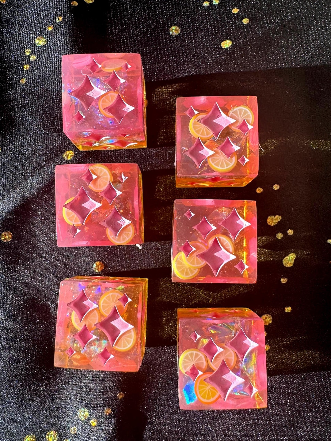 Strawberry Lemonade || Resin Dice Set || 6 Piece Set || D6 || Rpgdice ...