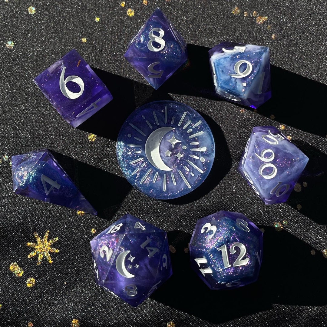 Charoite Resin Dice Set 8 Piece Set Rpgdice dnd Dice - Etsy