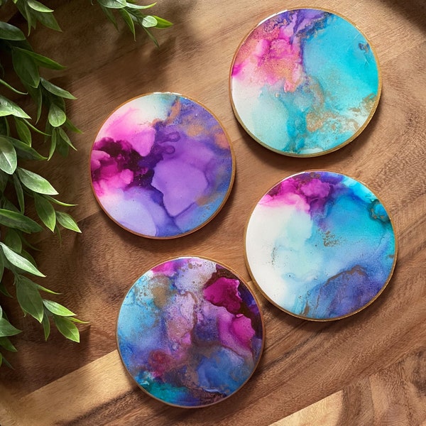 Alcohol Ink Coasters - Etsy