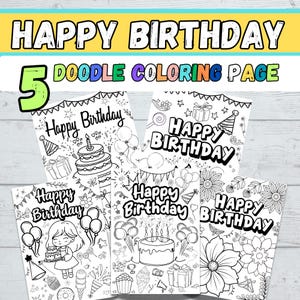 Happy Birthday Doodle Colouring Sheet | Kids Doodle Sheets | Kids Clip ...