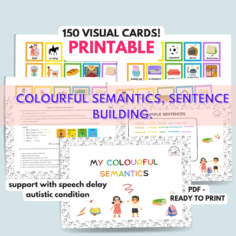Visual Communication Cards Sentence Building Colourful Semantics Visual ...