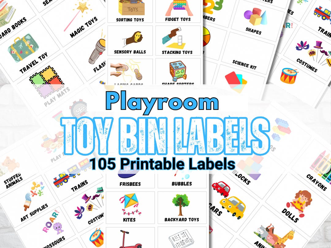 Printable Toy Bin Labels | 105 Minimalist Kids Toy Organizer Labels ...