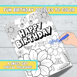 Happy Birthday Doodle Colouring Sheet | Kids Doodle Sheets | Kids Clip ...