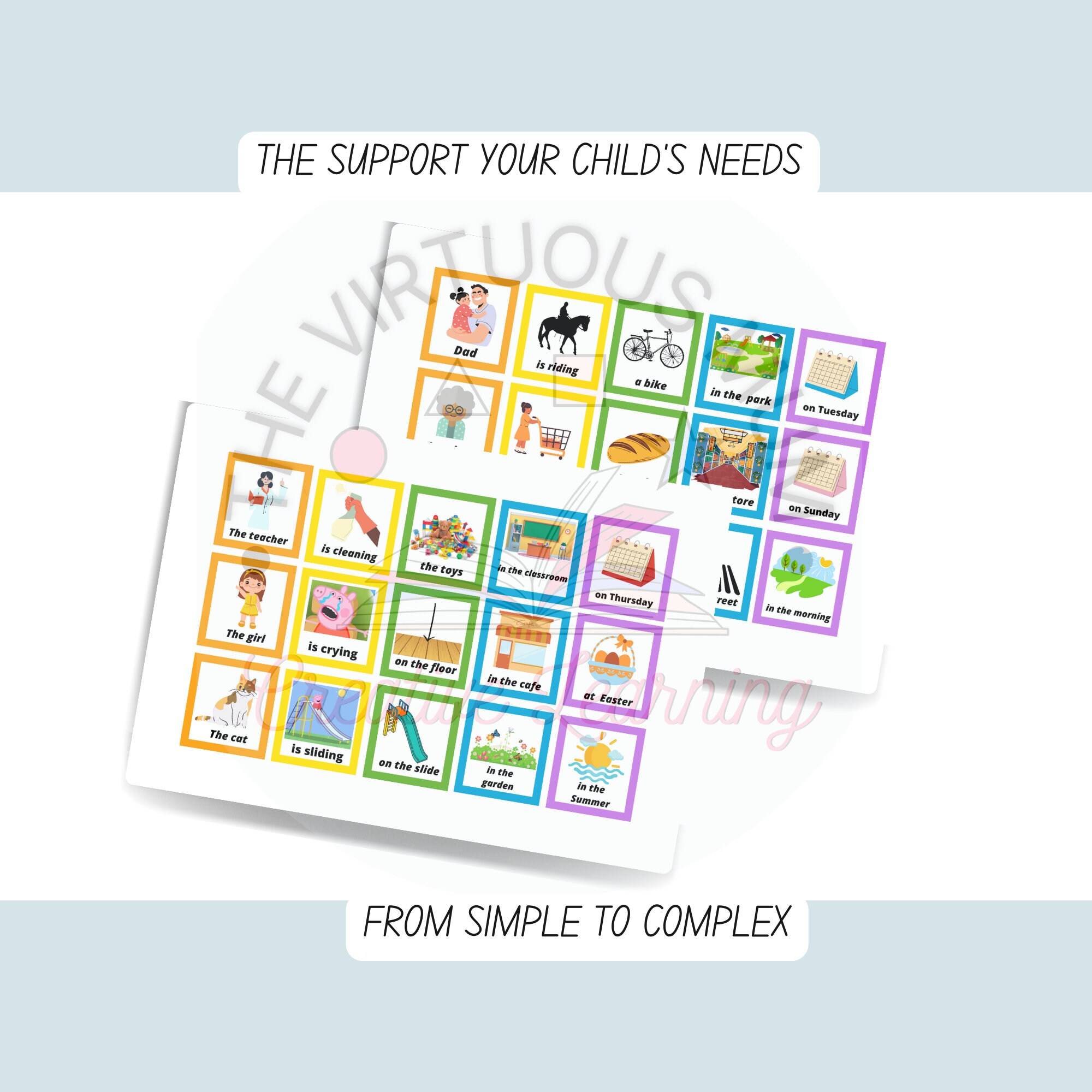 Visual Communication Cards Sentence Building Colourful Semantics Visual ...