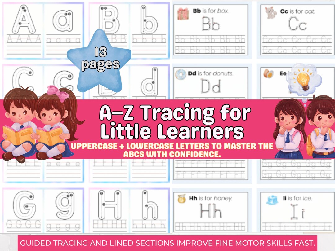 Alphabet Letter Tracing Bundle | A-Z Handwriting Worksheets | Uppercase ...