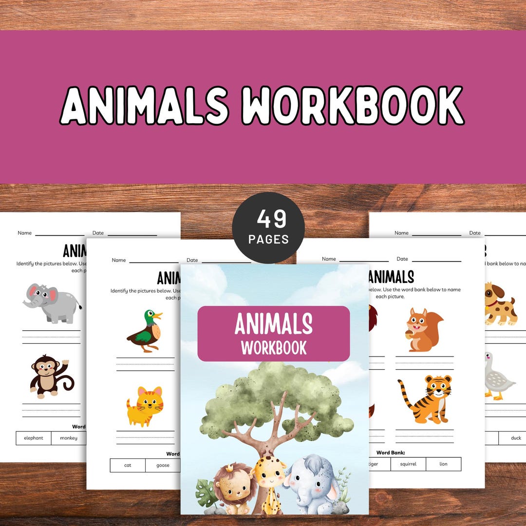 Animal Worksheet for Kids Printable, Learning Animals & Habitats ...