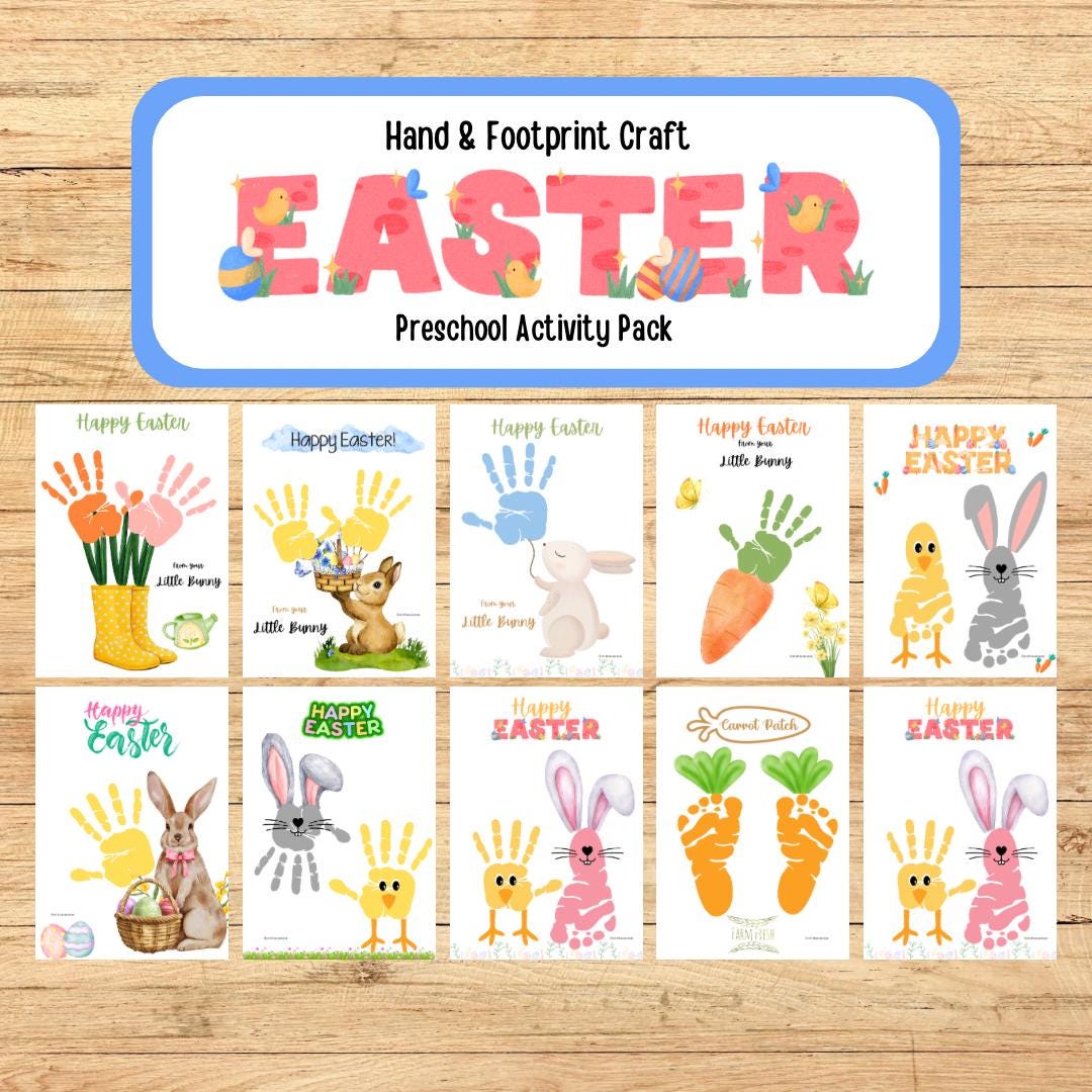 Easter Handprint and Footprint Art for Kids | Printable Easter Crafts ...