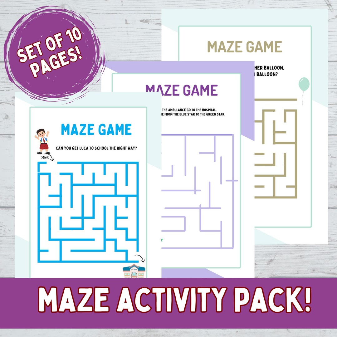 Maze Activity Pack | Fun Printable Mazes for Kids | Fine Motor Skills ...