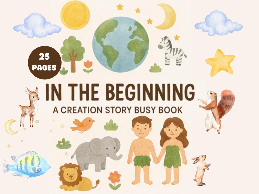 7 Days of Creation Story Book Printable | Bible Busy Book for Kids ...