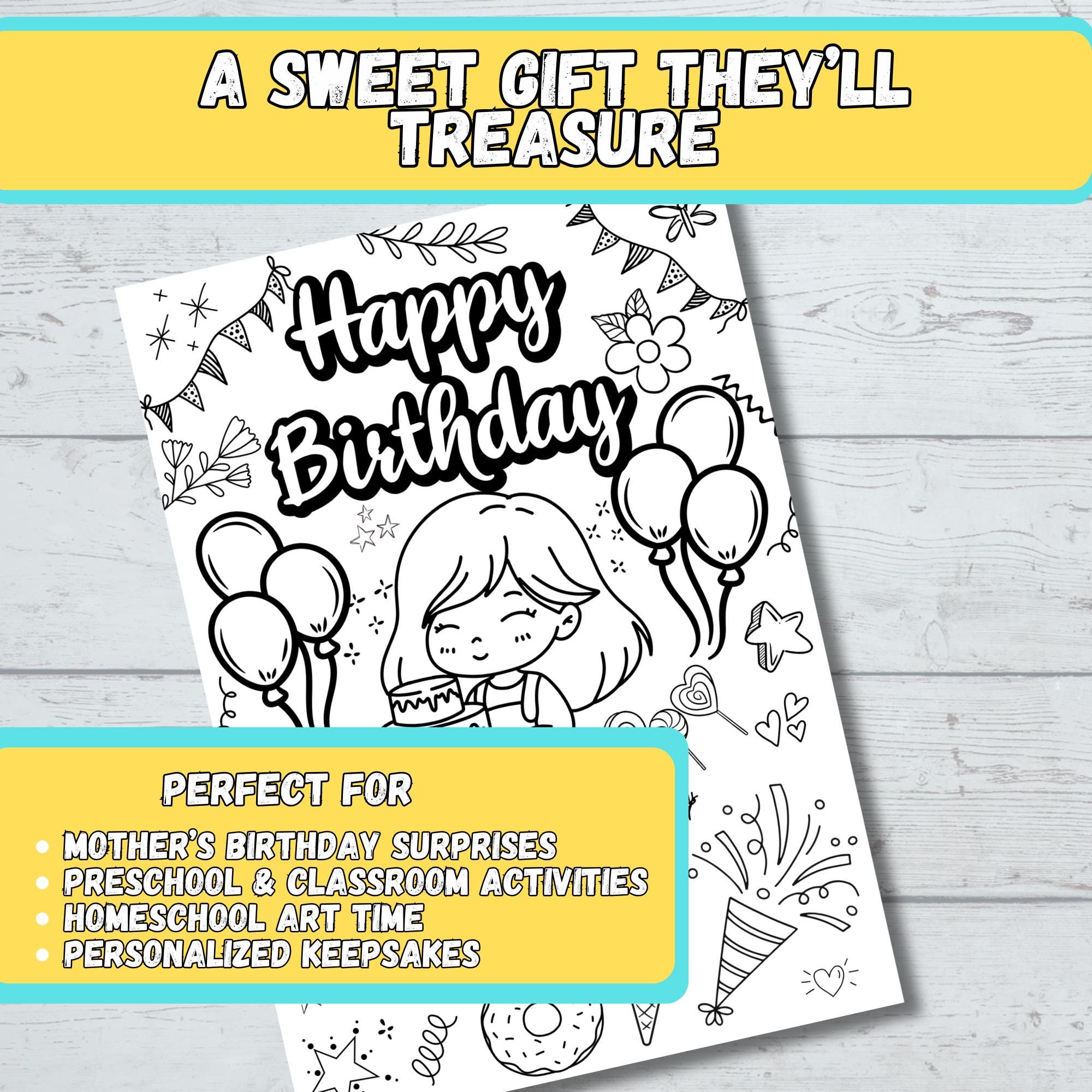 Happy Birthday Doodle Colouring Sheet | Kids Doodle Sheets | Kids Clip ...