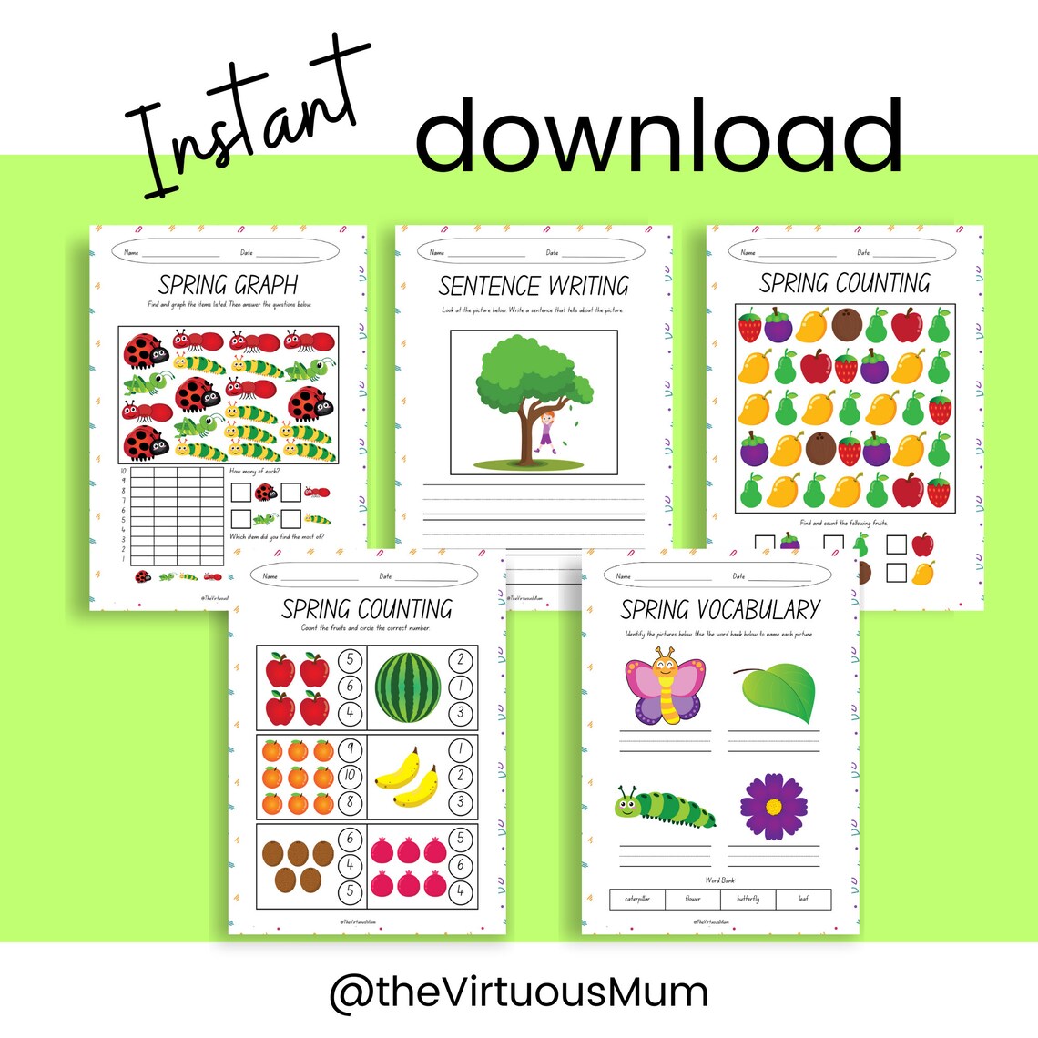 Spring Activity, Preschool Printable, Toddler Activities, Homeschool ...