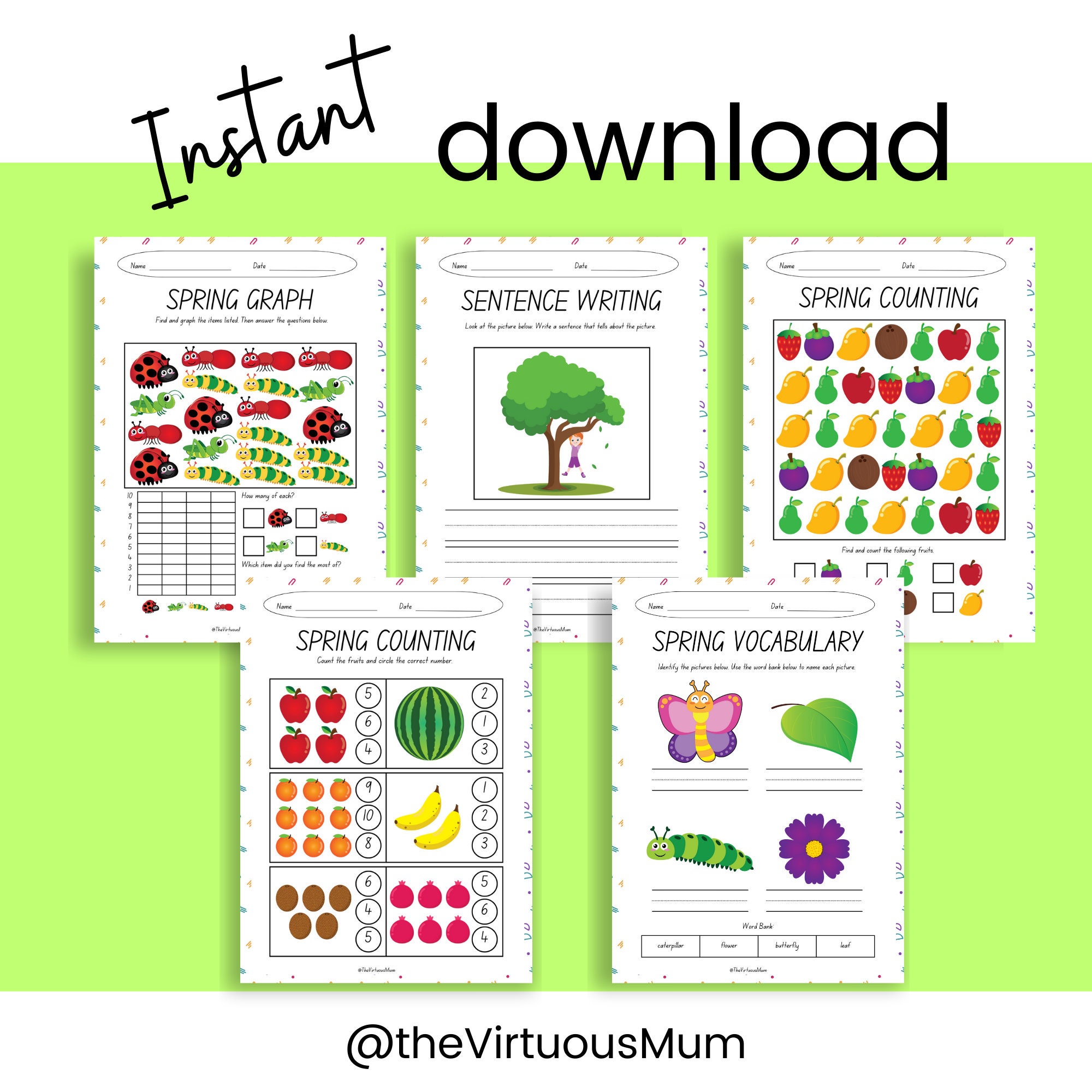 Spring Activity, Preschool Printable, Toddler Activities, Homeschool ...
