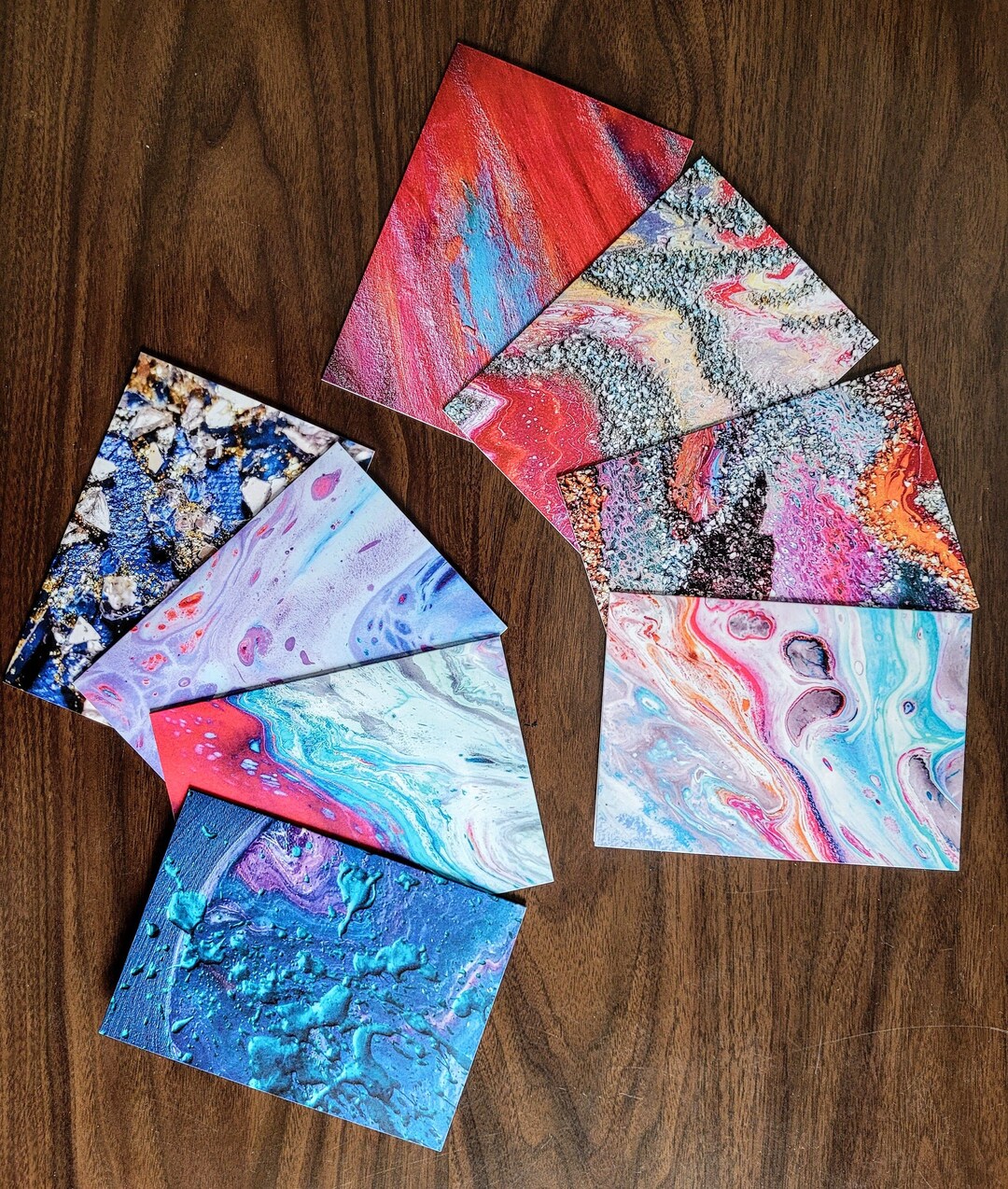Acrylic Pour Painting Card // Single Blank Card // Assorted Cards ...