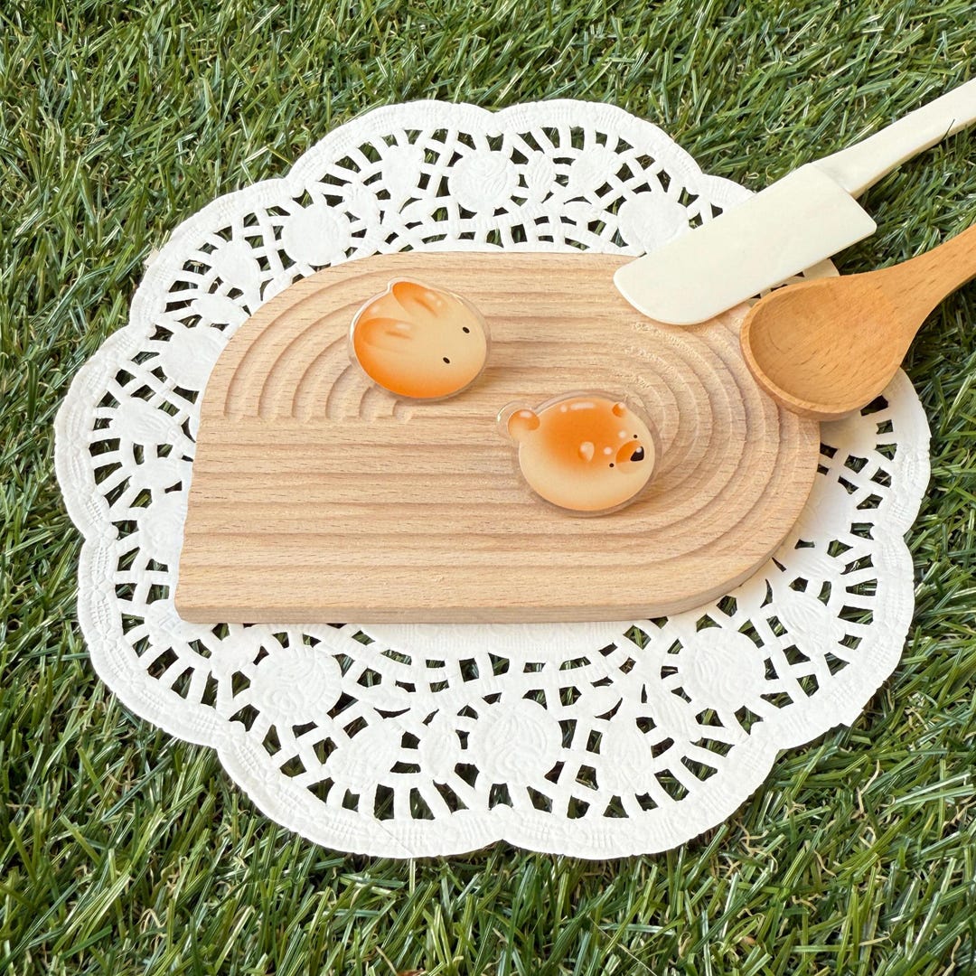 Bakery Bun Pins | Kawaii Bakery • Baked Pastry • Plastic Pin • Handmade ...