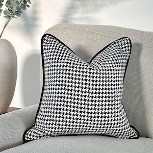 Cushion Cover Black & White Throw Pillow Cover Dogtooth Modern Home ...