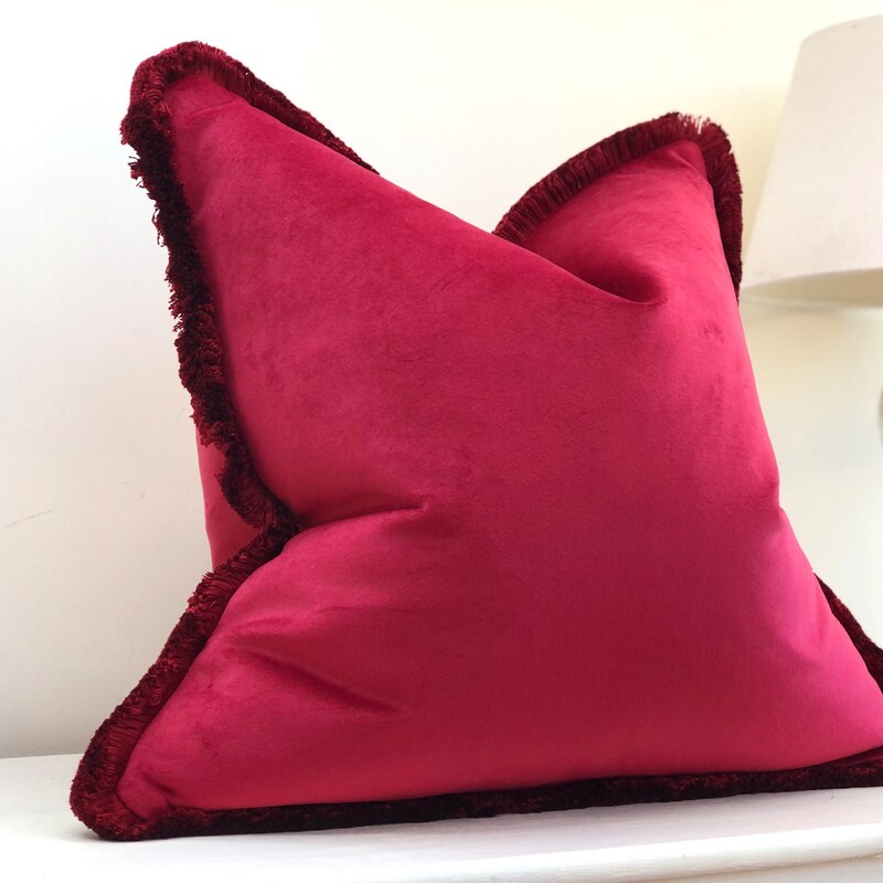 Red Velvet Cushion - Etsy