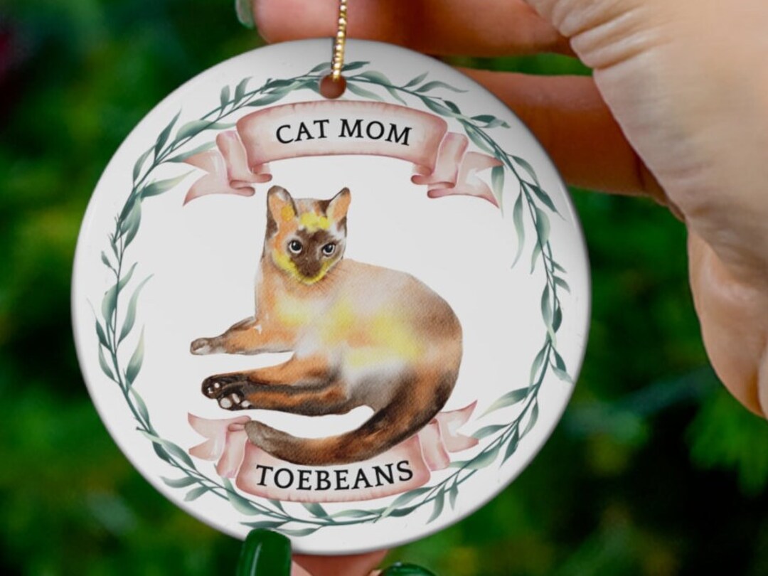 Toe Beans Siamese Cat Owner Personalized Ornament, Cat Mom Gift ...
