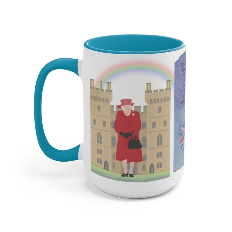 Queen Elizabeth With Rainbow Two-tone Coffee Mugs 15oz - Etsy