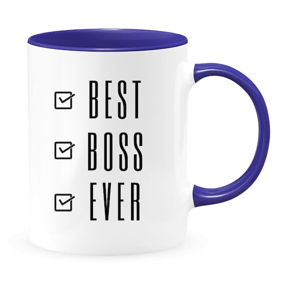 Best Boss Ever With Checklist Minimal Design Coffee Mug or Tea | Etsy
