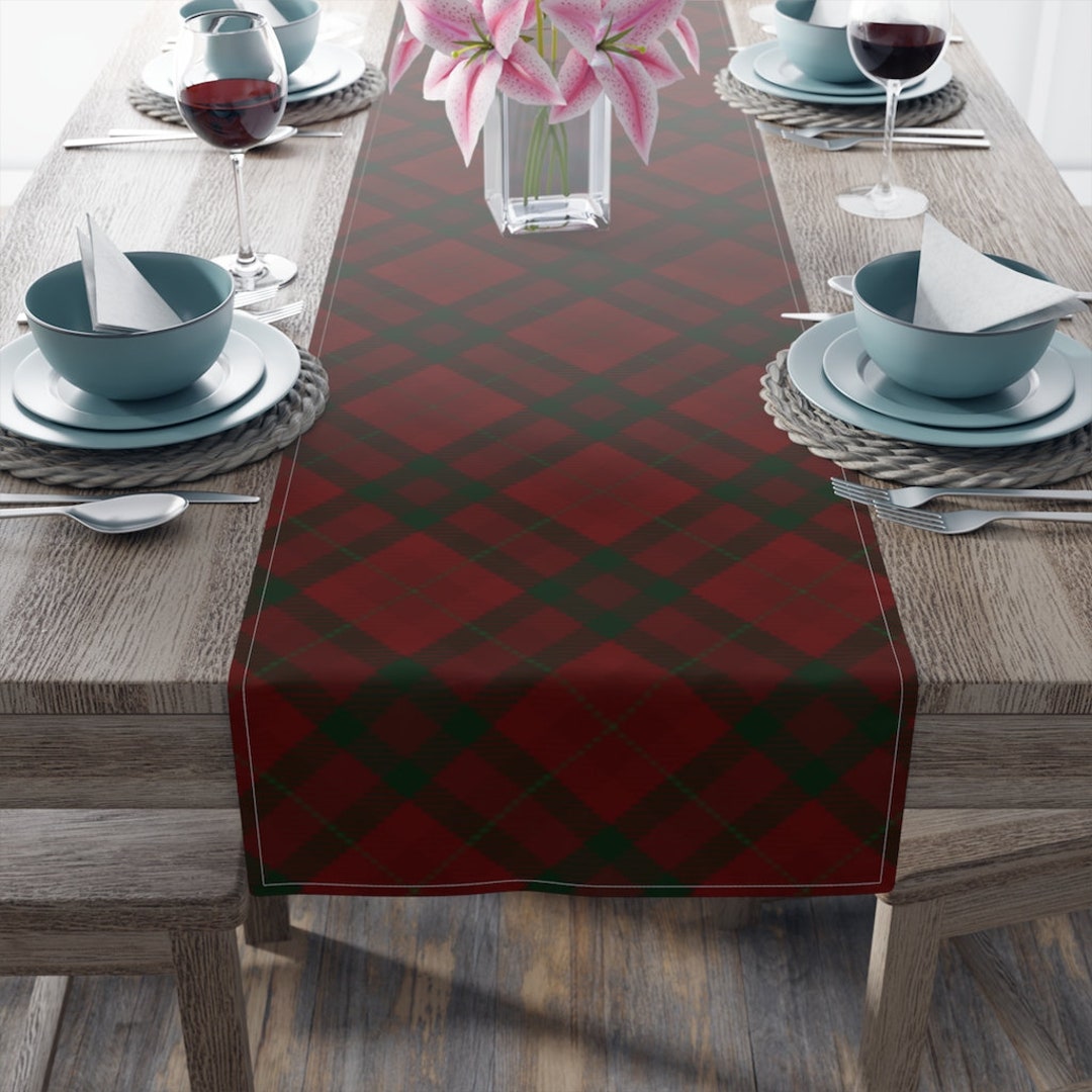 Christmas Plaid Table Runner Farmhouse Style Holiday Plaid Red - Etsy
