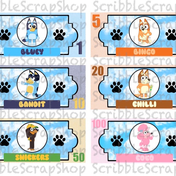 Bluey play money - Etsy México