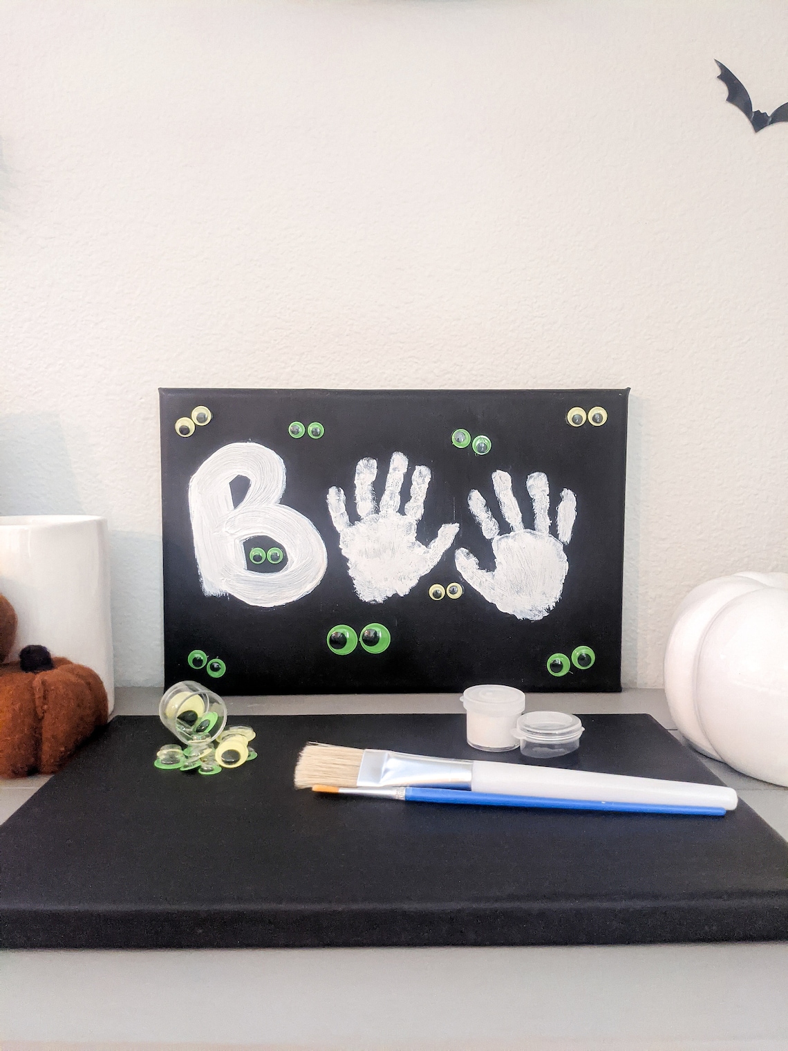 Halloween Canvas Halloween Handprint Art Boo Halloween Canvas Halloween ...