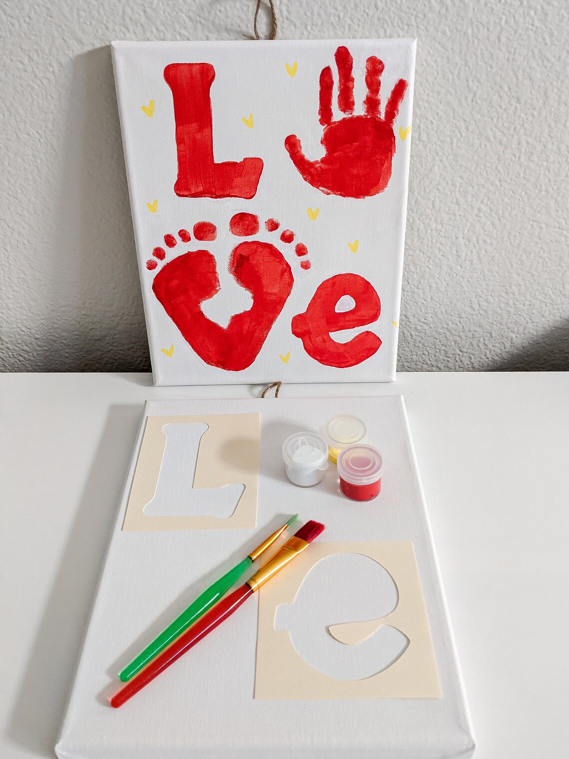DIY Love Handprint Art Love Footprint Art Valentine's Craft Kit ...
